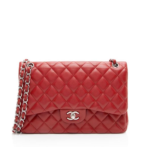 CHANEL | Bags | Chanel Caviar Leather Classic Jumbo Double Flap Bag ...